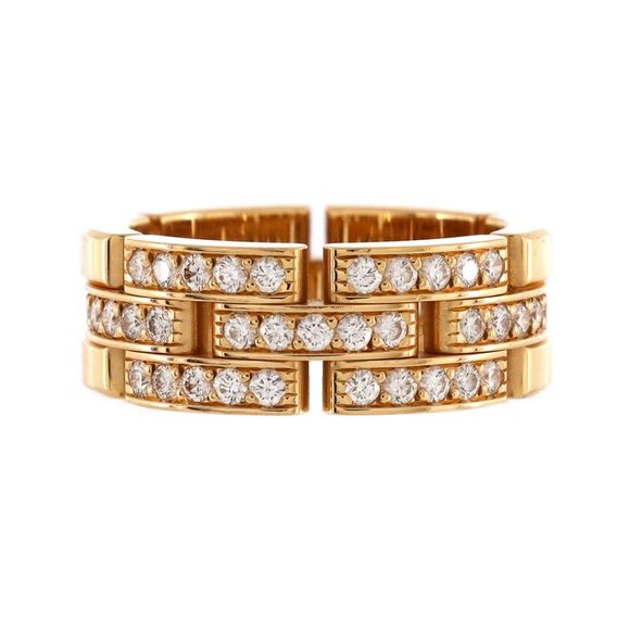 Cartier | Jewelry | Cartier Maillon Panthere 3 Row Band Ring 8k Yellow ...